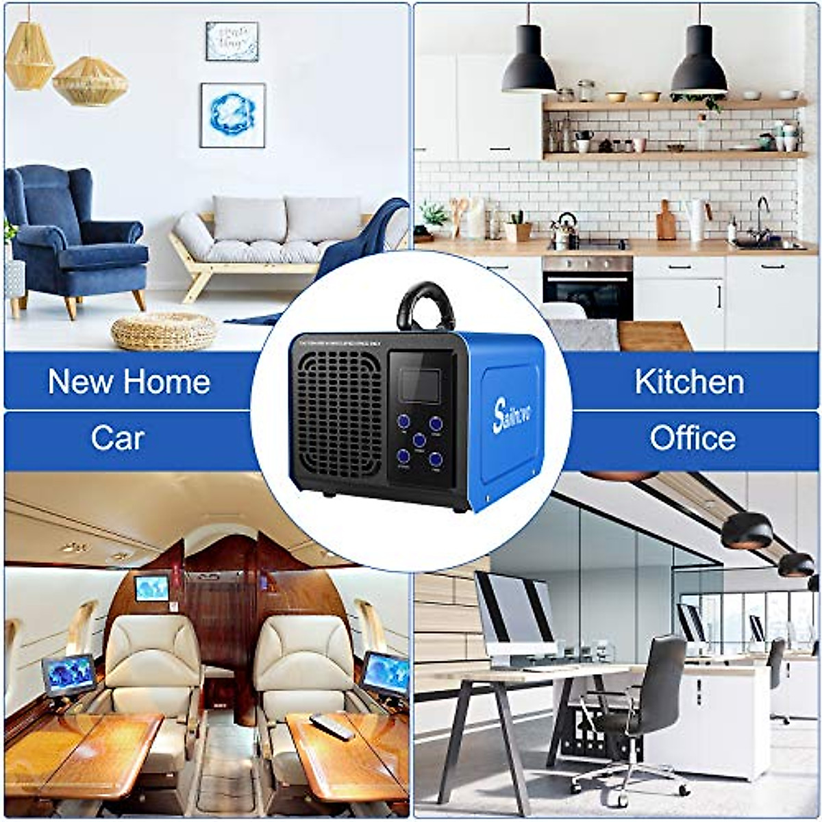 12000mg/H Ozone machine with LCD, Loop Mode, Adjustable for Any Size Room for Home, Car, Business