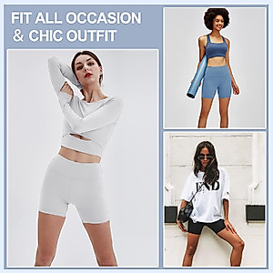 GAYHAY Biker Shorts for Women - 8" Soft Stretch Athletic Summer Shorts for Under Dresses Workout Running Cycling Yoga