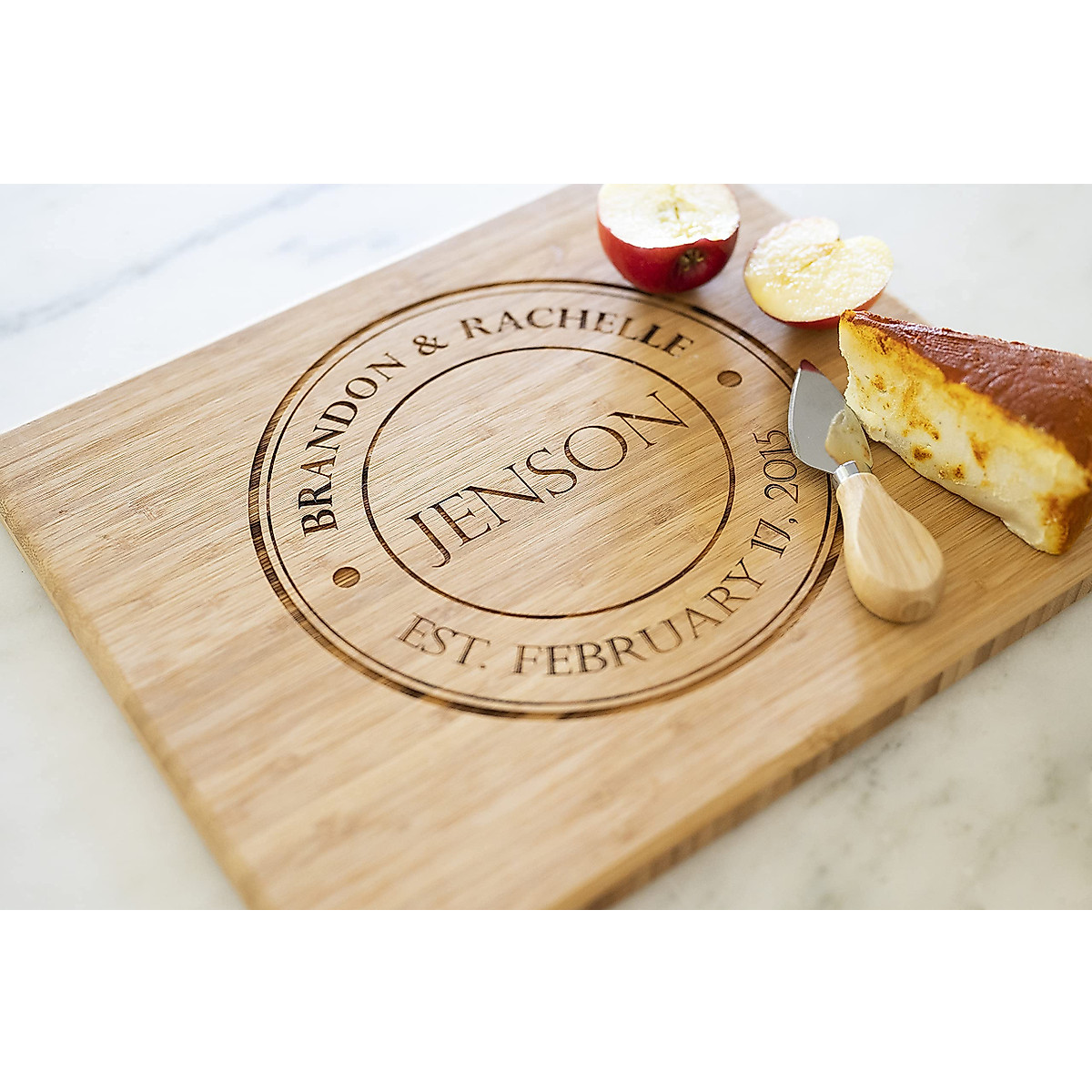 Custom Engraved Cutting Board Gift (11" x 13" Single Tone, Thanksgiving Design) - Personalized Cutting Board for Couples - Decorative Wooden Kitchen Cutting Board with Engraving