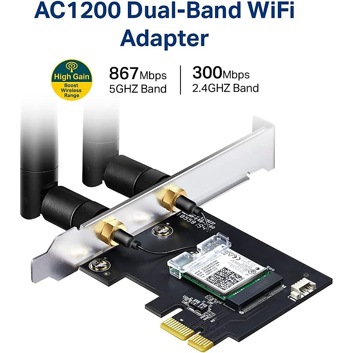 TP-Link AC1200 PCIe WiFi Card for PC (Archer T5E) - Bluetooth 4.2, Dual Band Wireless Network Card (2.4Ghz and 5Ghz) for Gaming, Streaming, Supports Windows 11/10, 8.1, 8, 7 (32/64-bit)