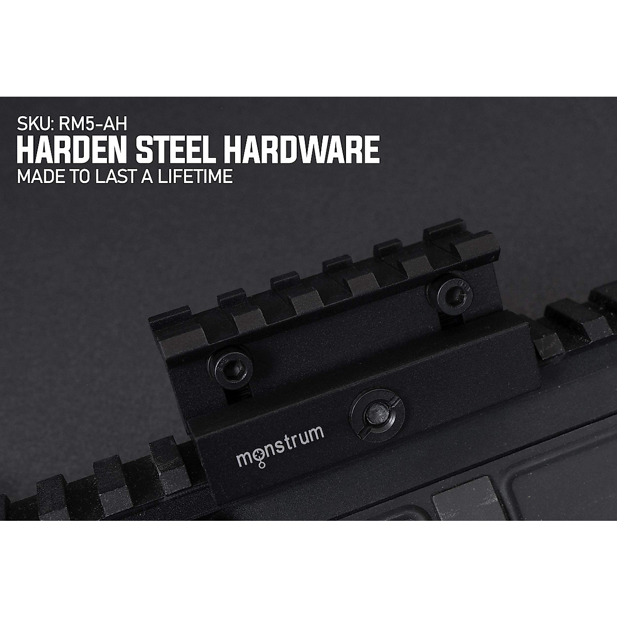 Monstrum P332 Raven 3X Prism Scope | Flat Dark Earth | 5 Slot Adjustable Height Riser Mount | Bundle…