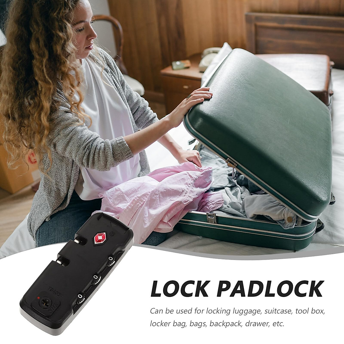 POPETPOP Pirate Accessories TSA007 3 Digits Password Code Suitcase Lock, Rugged Versatile Travel Luggage Code Fixed Lock Padlock for Luggage Case Zipper Suitcase Bag Toolbox Bag Backpack Accessories