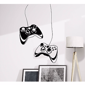 Wall Decal Gamer Gaming Joystick Vinyl Art Kids Room Large Decor z4909 (28 in X 43 in)