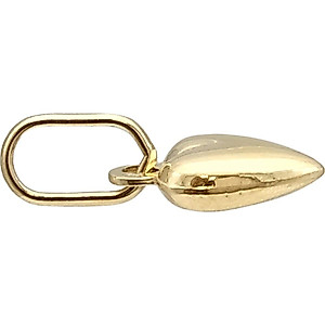 FindingKing 14K Yellow Gold Puffed Heart Charm Pendant Jewelry 8 x 6mm (.31" x .24")