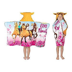 Franco DreamWorks Spirit Kids Bath Hooded Towel Wrap, 24 in x 50 in