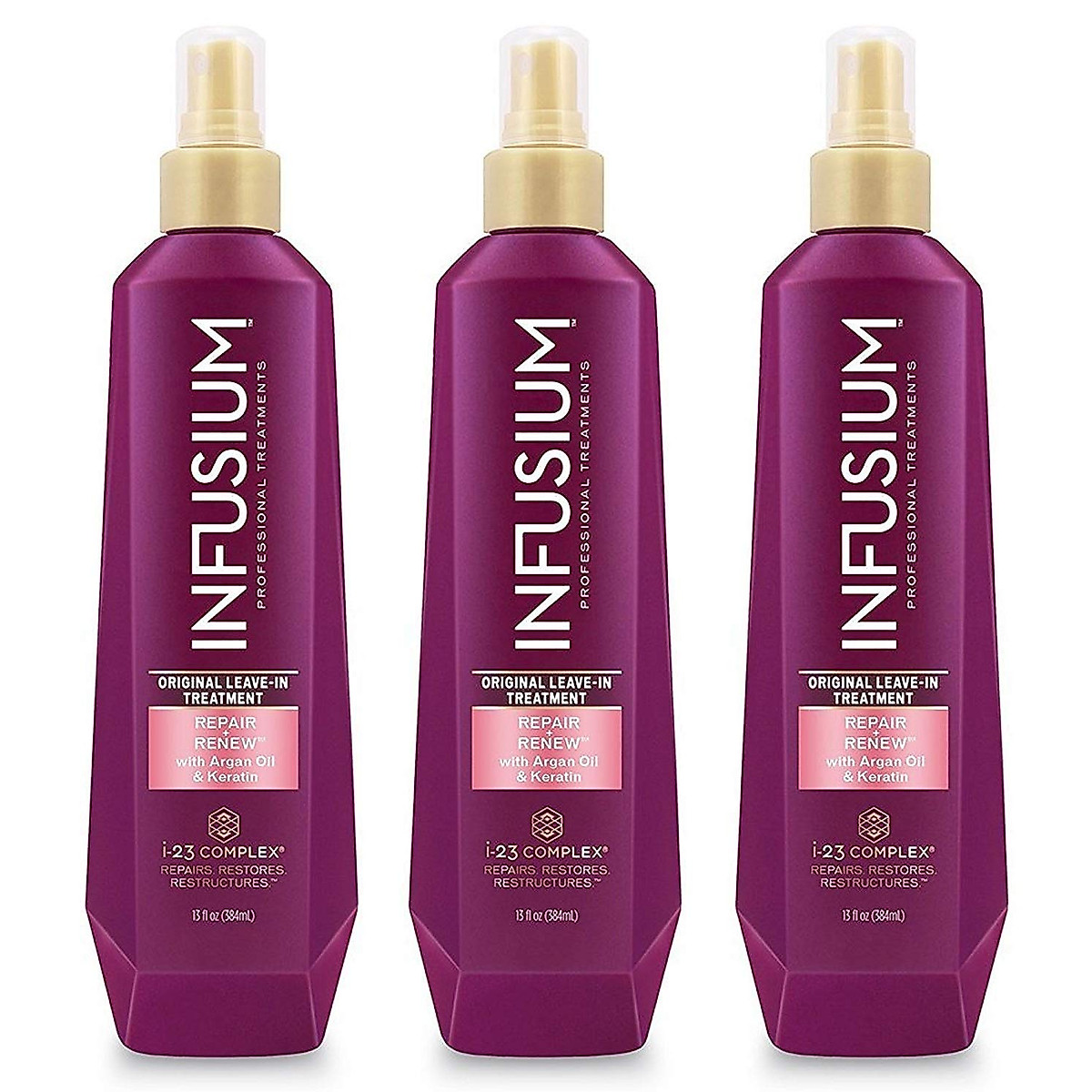 Infusium Professional Treatments - Original Leave-In Treatment - 13 FL OZ (384 mL) Per Bottle - Pack of 3 Bottles