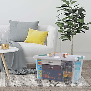 Jekiyo 4 Packs Large Latching Container Box, Plastic Storage Bin, 20 Quart