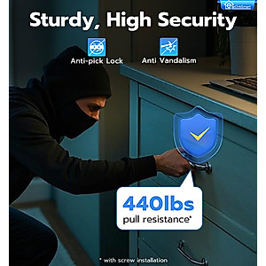 eLinkSmart Smart Cabinet Lock, Hidden No Drill Adhesive Magnetic Baby Proofing Child Proof Drawer Locks, Keyless RFID Bluetooth Cabinet Locks for Adults File Kitchen Cupboard Closet Liquor - White