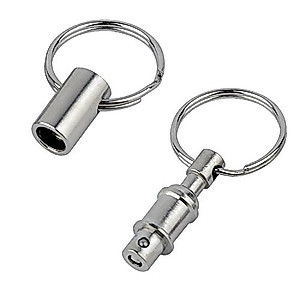lasenersm 2 Pcs Heavy Duty Dual Key Ring Pull Apart Snap Lock Holder Detachable Key Rings Keychains Lock holder Key Accessory