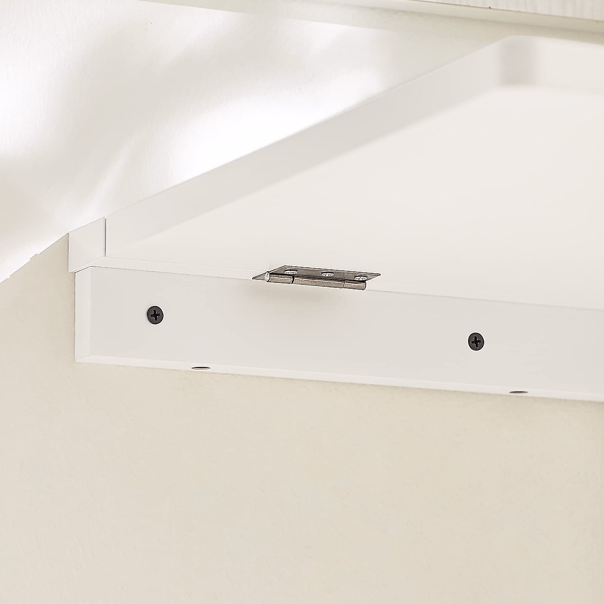 Haotian FWT03-W, White Wall-Mounted Drop-Leaf Table, Folding Kitchen & Dining Table Desk, Home Office Table Desk Workstation, Computer Desk, Trestle Desk