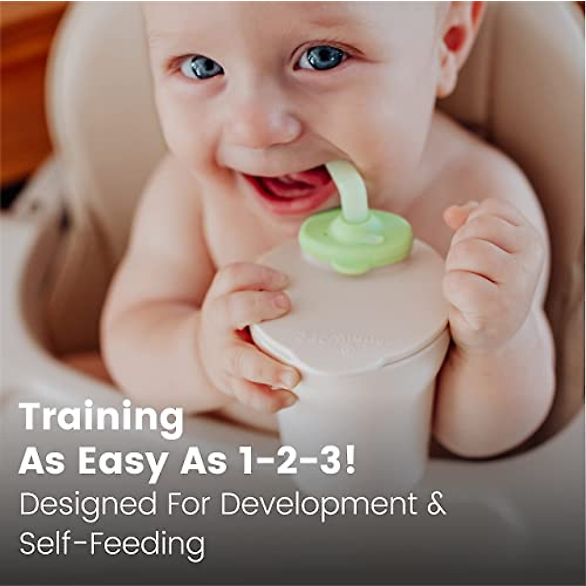 Miniware 1-2-3 Sip! Training Cup for Baby Toddler Self Feeding & Development, Tiny Cup Perfect for Baby Led Weaning, Non Drip Lid, Eco-Friendly, BPA Free, Dishwasher Safe (Vanilla + Cotton Candy)