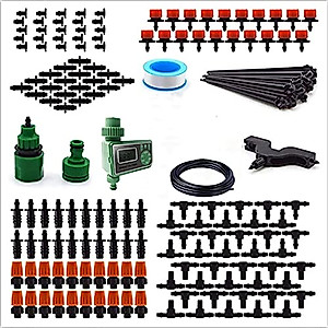 n/a DIY Garden Irrigation System Automatic Water Timer Garden Hose Micro Watering Drip Kit with Adjustable Drippers (Color : A, Size : 20M Pipe)