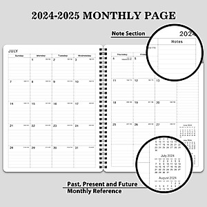 2024-2025 Weekly Appointment Book & Planner - July 2024 - June 2025, 2024-2025 Daily Hourly Planner, 8" x 10", Half Hour (30 Mins) Interval, Printed Tabs, Strong Binding, Round Corner, Thick Paper