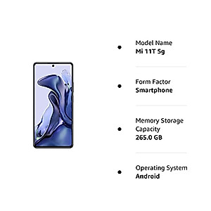 Xiaomi 11T 5G + 4G Volte (256GB, 8GB) 6.67” 108MP Triple Camera, NFC Dual SIM (Not Compatible Verizon Sprint Boost Metro Cricket) GSM Unlocked Global (w/Fast Car Charger Bundle) (Moonlight White)