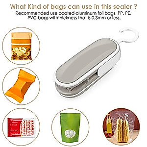 Mini Bag Sealer, Handheld Heat Sealers, 2 in 1 Heat Sealer, Cutter Portable Bag Sealer, Food Storage Snack Fresh Bag Sealer