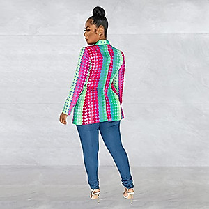 Women Fall Outwear Blazer Tops Open Front Comfort Knit Lapel Polka Dot Winter Coat for Performance Sport Jacket Suit 2XL