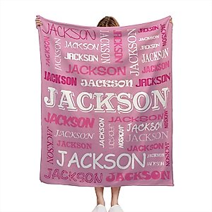 Custom Name Blanket for Baby Girls Boys Kids Adults Monogrammed Blankets Gift for Baby, Personalized Baby Blankets with Name Gift for Birthday, Christmas Customized Baby Gifts for Newborn Infant