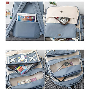 Festa Park Cute Cool Backpack for Teens Girls, Ita Bag Kawaii Backpack with Kawaii Pins Accessories, Cool Backpack for Christmas Gifts (Blue)