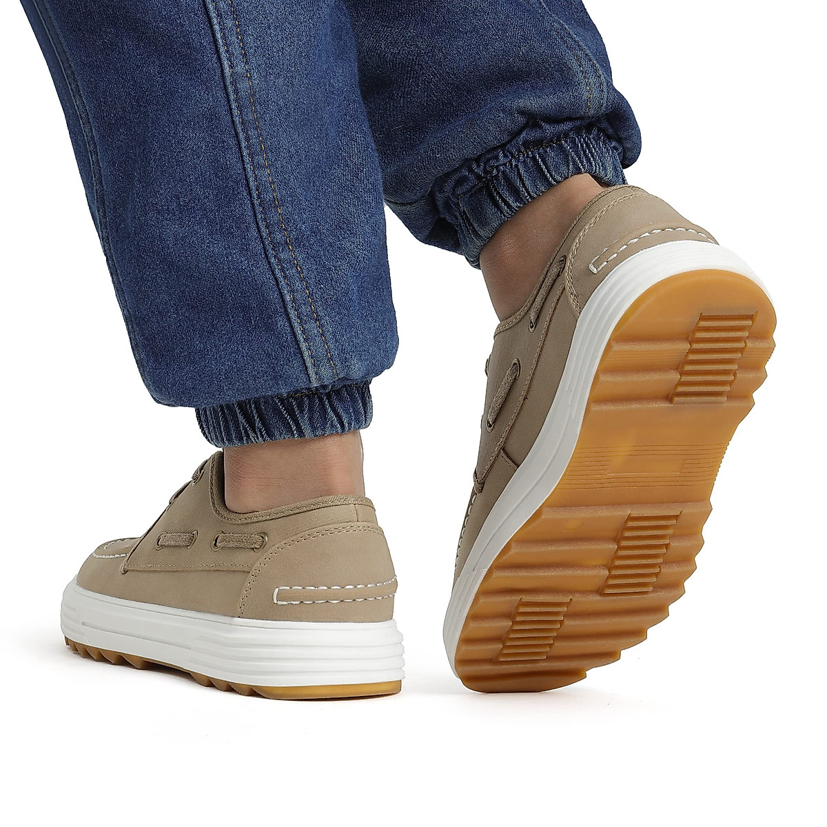 Bruno Marc Boy's Boat Shoes Slip on Loafers Dress Casual School Shoes,Size 1 Little Kid,Tan,SBLS2336K