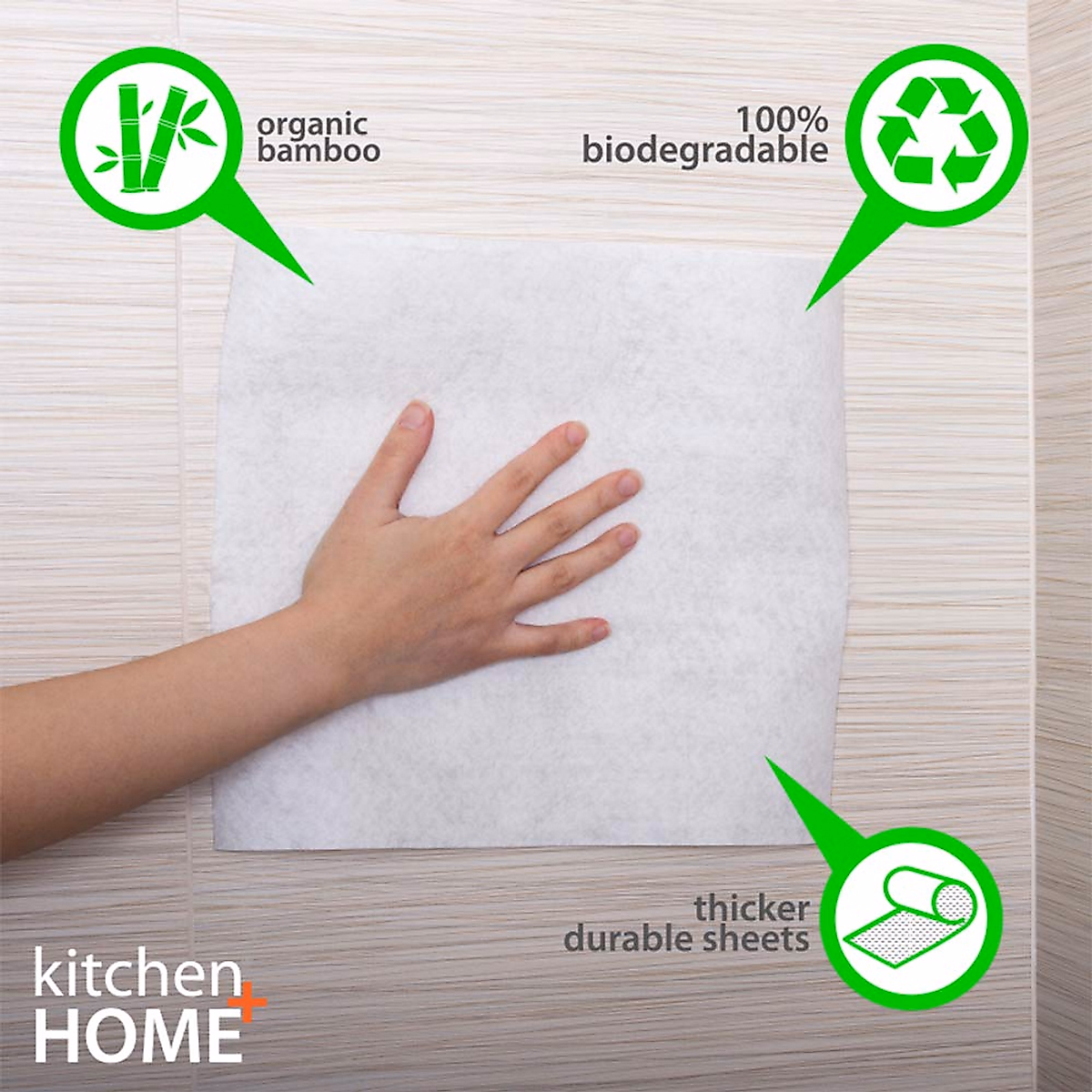 Bamboo Towels - Heavy Duty Machine Washable Reusable Rayon Towels - One roll replaces 6 months of towels! 1 Pack