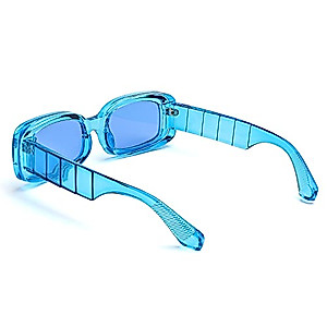 FEISEDY Trendy Rectangle Sunglasses Retro 90s Candy Color Chunky Frame Square Sun Shades Women Men B2307