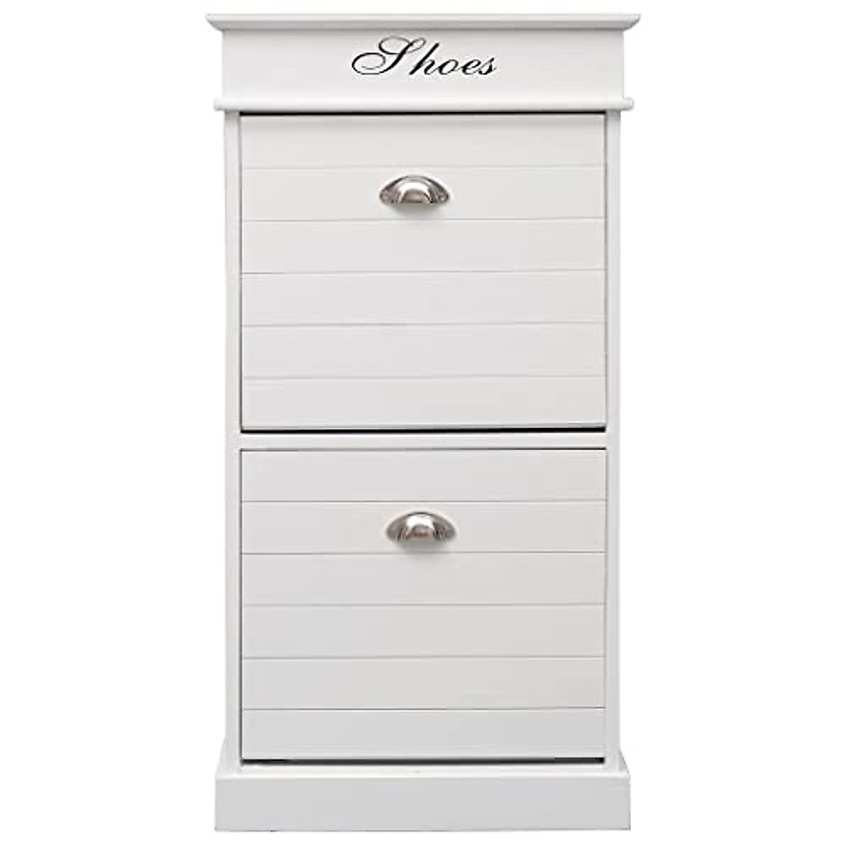 WIFESE Shoe Storage Shoe Cabinet for Entryway 19.7"x11"x38.6" Shoe Organizer Shoe Cubby Storage with Doors Shoe Rack Organizer Shoe Shelves Shoe Closet Article White