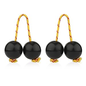 2 Pack Aslatuas Rhythmic Ball, Kashaka Shaker Instrument Classical African Shaker Rattle Hand Percussion for Kids Adults Beginners Parties Musical Classes (Black)