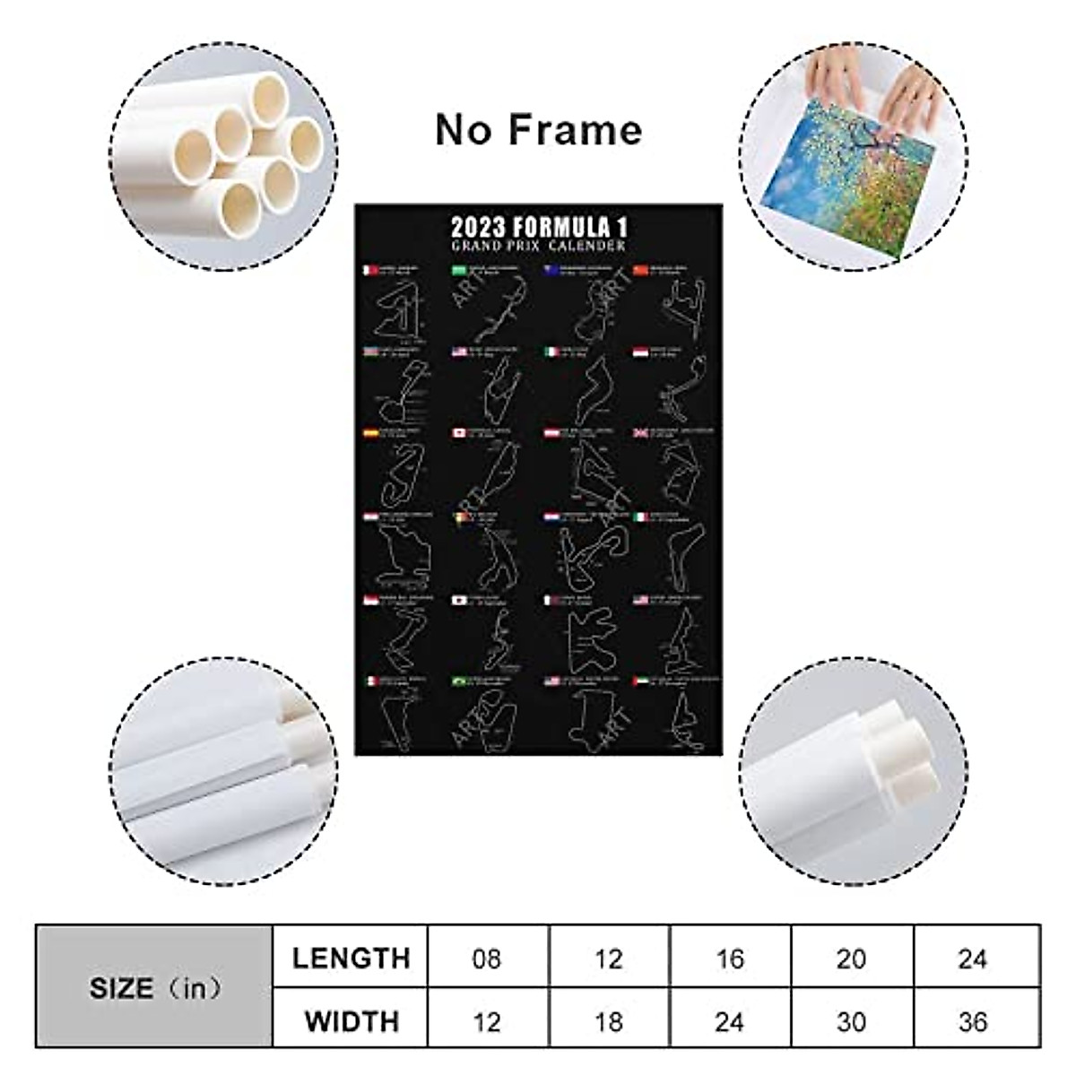 Wall Posters Formula 1 Calender 2023 Grand Prix Posters & Prints Canvas Wall Art Prints for Wall Decor Room Decor Bedroom Decor Gifts Posters 12x18inch(30x45cm) Unframe-Style-6