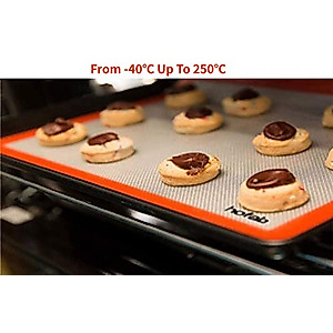 hofab 2PCS Silicone Baking Mat, Non-stick Reusable Baking Mat for Macarons/Pastries/Cookies-(1 Macaron Silicone Mat 1 Unpatterned Silicone Mat)11.6"x16.5"