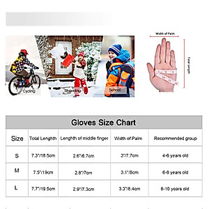 YukiniYa Kids Winter Gloves Back Water Resistant Touchscreen Warm Soft Lining Gloves for Boys Girls 3-15 Years Black
