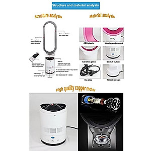 SABYDICAR 16 inch tower fan,quiet bladeless fan with remote control household energy-saving air purifier fan desktop electric fan for summer, bedroom, office, 90 degree rotating,easy operation