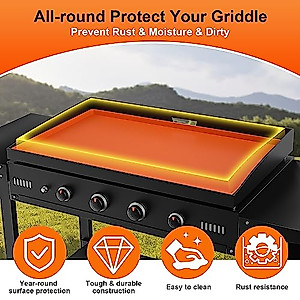 36’’ Griddle Mat Silicone Protective Cover for Blackstone 36 Inch Grill Accessories, Heavy Duty Silicone Grill Mat Griddle Flat Top Cover Surface Protect from Dust & Rust