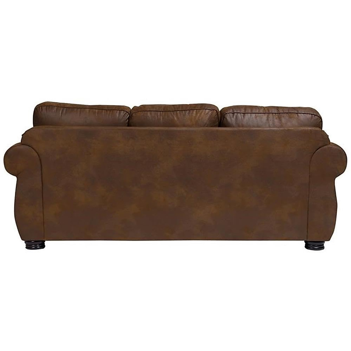Hawthorne Collections 20.5" Farmhouse Leather Wildlife Pattern Sofa in Brown