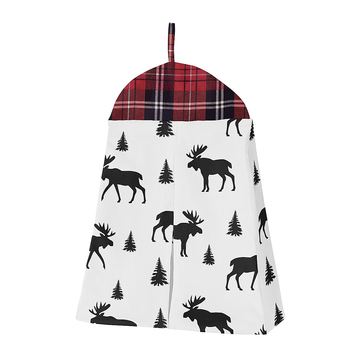 Sweet Jojo Designs Grey, Black and Red Woodland Plaid and Arrow Rustic Patch Baby Boy Crib Bedding Set Without Bumper - 11 Pieces - Flannel Moose Gray