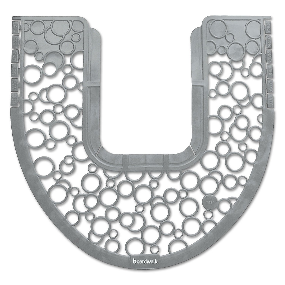 Boardwalk BWKCMGW 22 in. x 22 in. Commode Rubber Mat 2.0 - Gray/White (6/Carton)