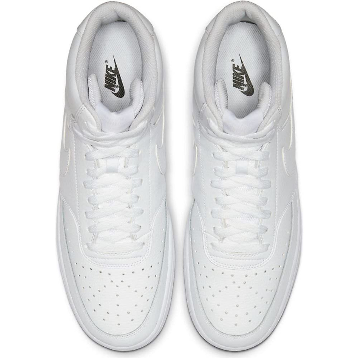 Nike Men's Court Vision Mid Sneaker, White/White-White, 10