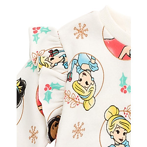Disney Princess Tiana Cinderella Ariel Infant Baby Girls Fleece Sweatshirt and Pants Set White 12 Months