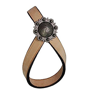Showman Leather Tie Down Keeper with Concho (Light Oil)