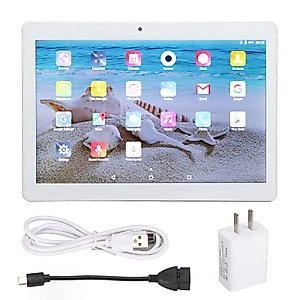 10 Inch Android Tablet PC, 2GB RAM 32GB Memory, 1960X1080 IPS HD Touch Screen, 7MP Dual Camera, Android 11 Tablet, Octa Core Processor for Kids Learning and Video Playback(Silver White)