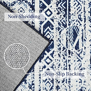 IMINROME Washable Rug 8x10 Bohemian Large Rug Abstract Area Rug for Living Room Washable Bedroom Rug Non-Shedding Large Area Rug Abstract Rug Non-Slip Carpet for Nursery Room Home Office