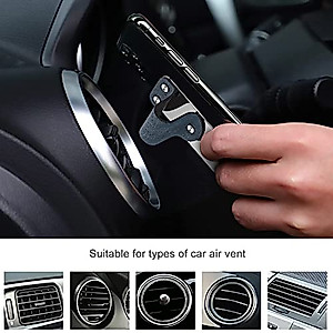 Hualing Metal Cell Phone Finger Ring Stability Holder Back Stand Collapsible Stainless Steel + Real Leather Hand Grip Universal for iPhone Samsung Galaxy Mobile (Blue), SSL