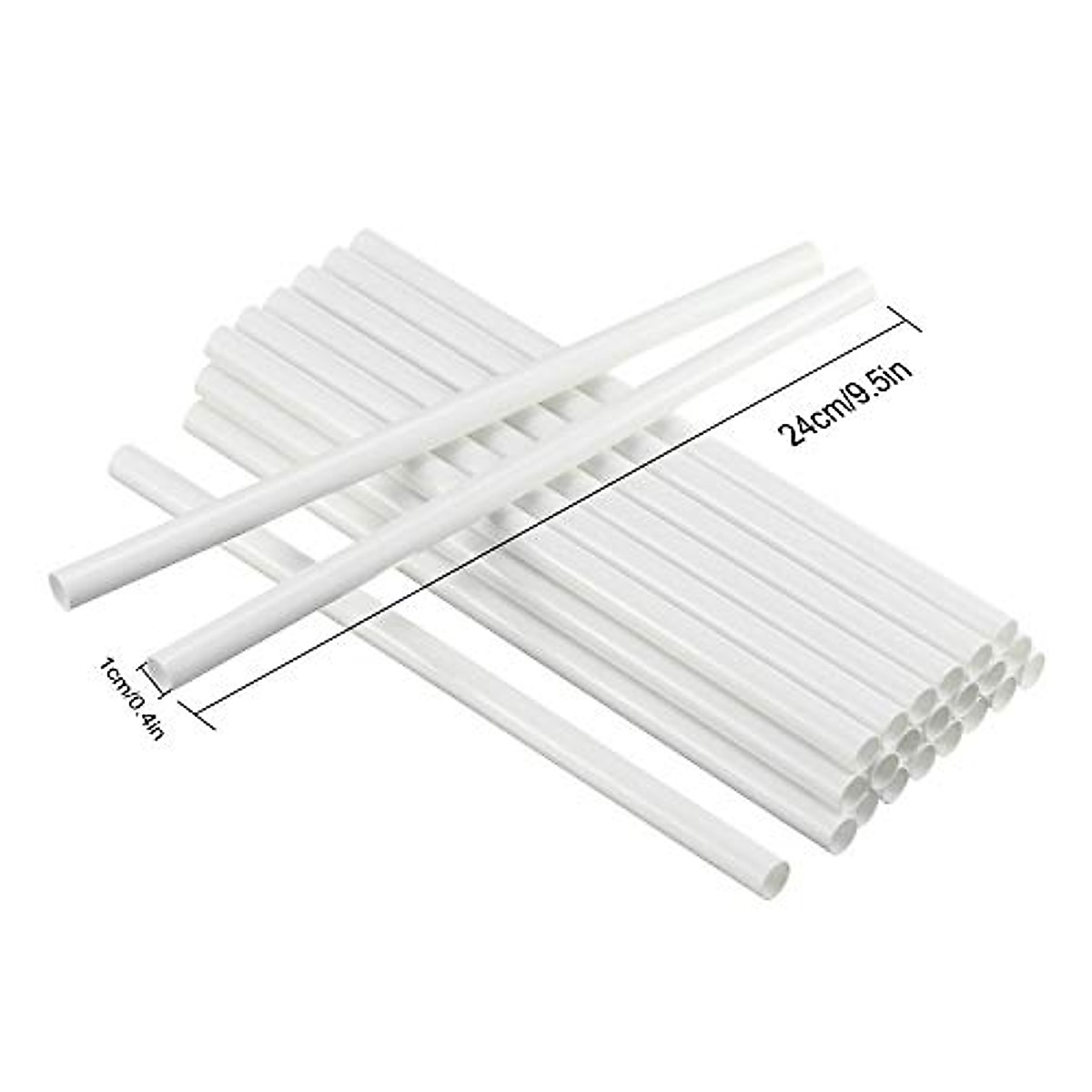 Boao 24 Pieces White Plastic Cake Dowels Rods for Tiered Cake Hollow Cake Sticks Wedding Cake Support Rods Round Cake Straws for Stacking and Supporting (0.4 Inch Diameter 9.5 Inch Length)