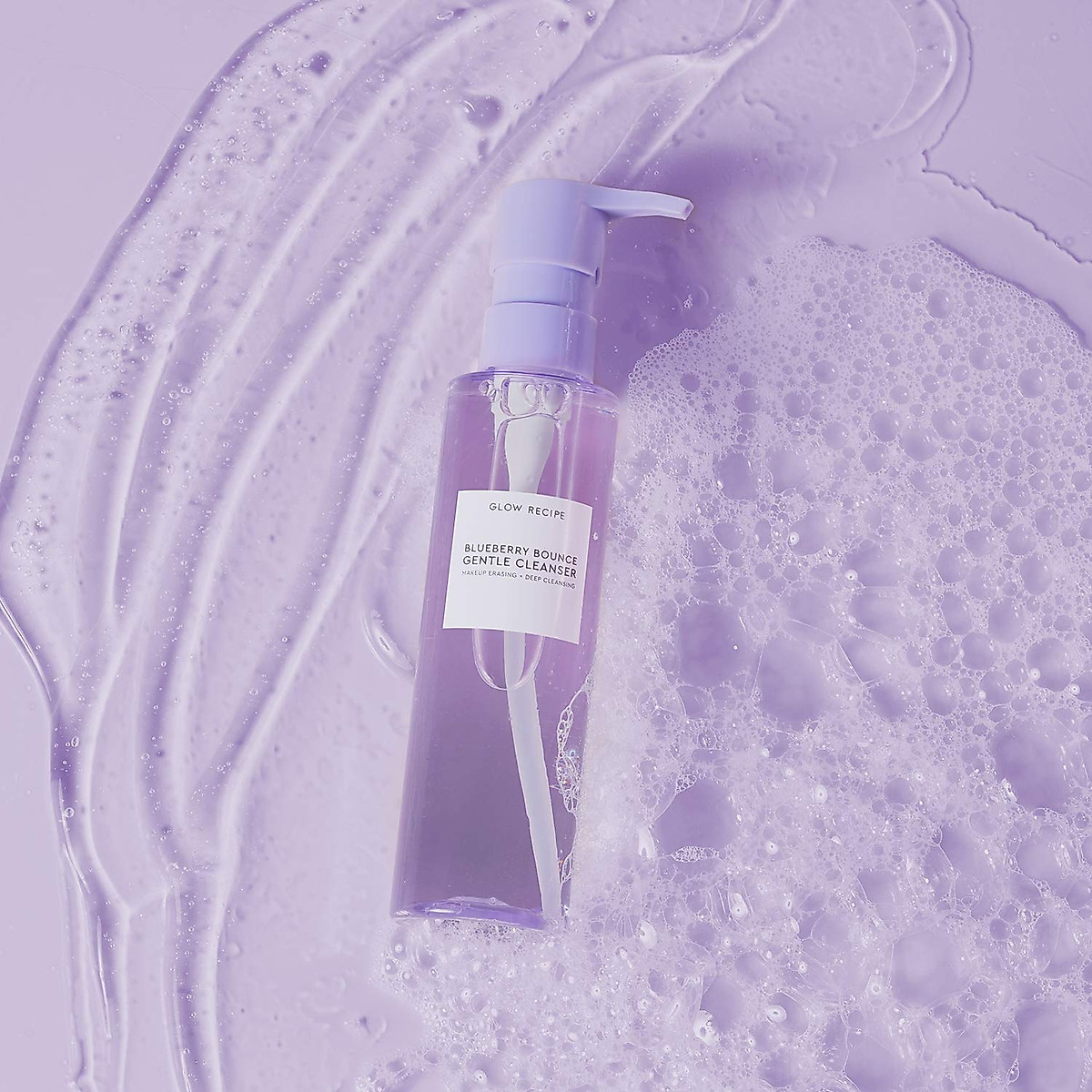 Glow Recipe Blueberry Bounce Exfoliating Face Wash - Foaming Facial Cleanser, Makeup Remover & Clarifying Mask - Hydrating Hyaluronic Acid & Gentle AHA for Sensitive Skin - Korean Skincare, 160ml