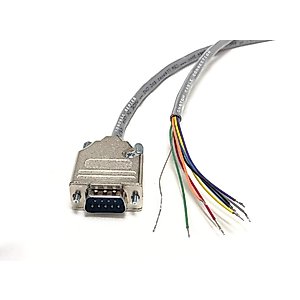 100 Foot DB9 Male to Blunt End RS232 Extension Serial Cable - 24 AWG with Grey PVC Jacket - Made in USA by Custom Cable Connection
