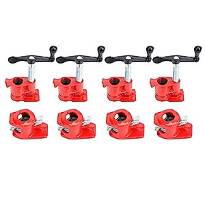 (4 Pack) 3/4" Wood Gluing Pipe Clamp Set Heavy Duty PRO Woodworking Cast Iron