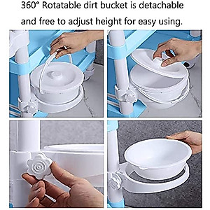 3 Tier Hospital Medical Utility Cart on Wheel, Blue Abs Beauty Salon Equipment Rolling Trolley with Dirt Bucket Drawers, 100-150Kg Load 54×3