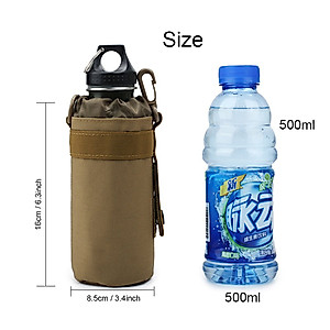 TEGOOL Water Bottle Sleeve Bag Holder Tactical Pouch (Black)