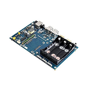 Waveshare PoE UPS Uninterruptible Power Supply Base Board for Raspberry Pi Compute Module 4 with Gigabit Ethernet/Dual HDMI/Quad USB2.0 etc.Interfaces