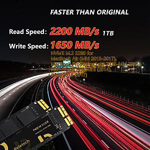 Reletech 512GB SSD NVMe M.2 Gen 3x4 Upgrade Solid State Drive for MacBook Air(Mid 2013-2017) MacBook Pro (Retina, Late 2013 - Mid 2015) Mac Pro(2013)&Mini (2014),iMac(2013-2017) (P400M, 512GB)