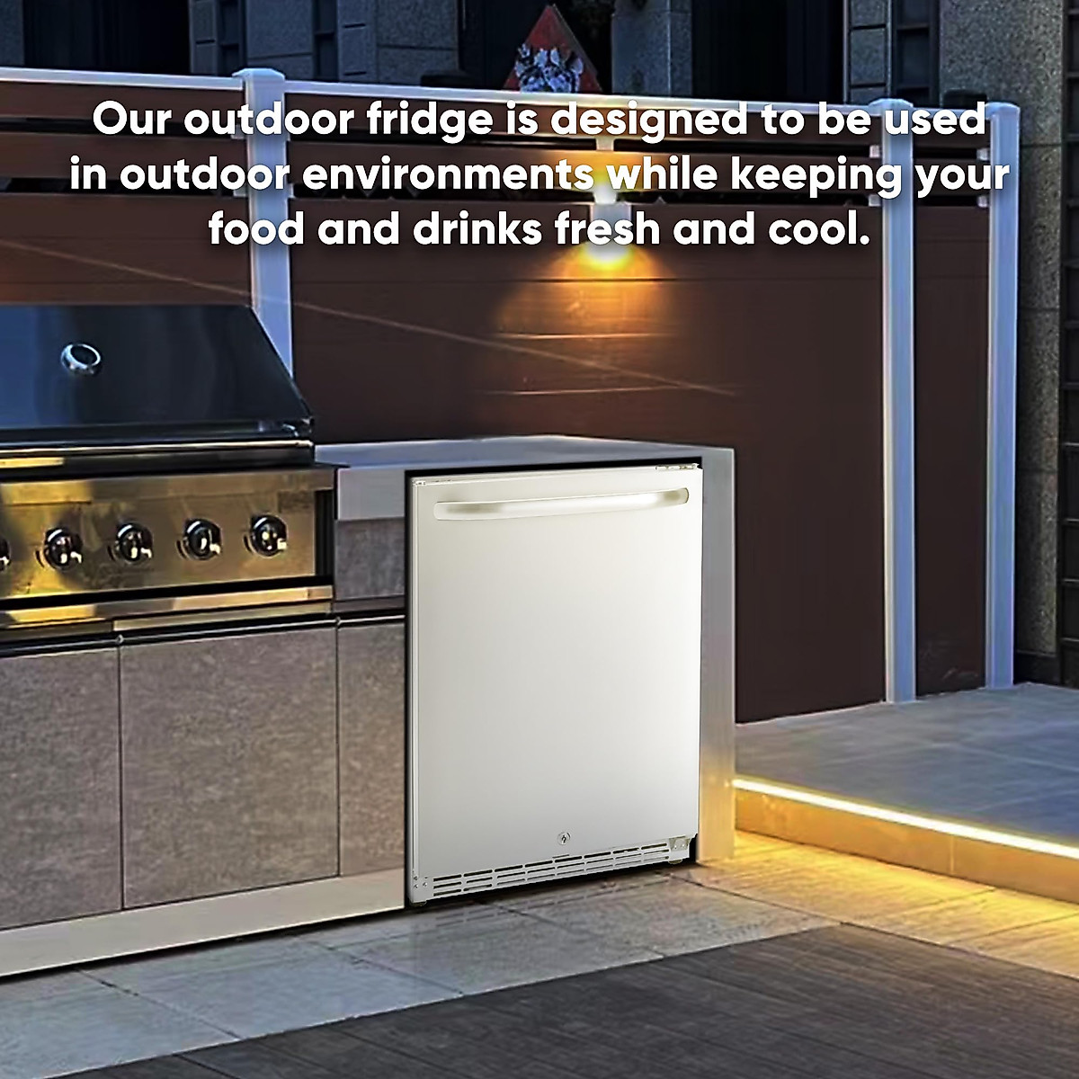 NUTRIFROST 24' Indoor Outdoor Beverage Refrigerator with 3 Removable Shelves, Built-in or Freestanding for Home Commercial 1 Door Design